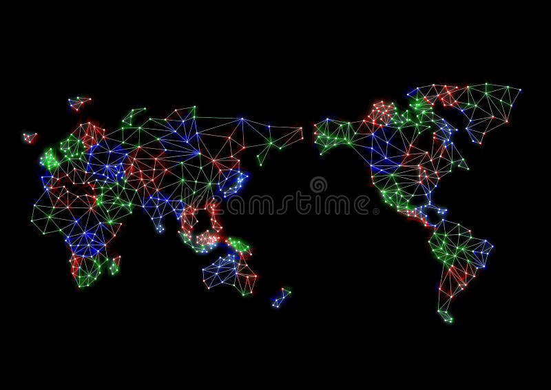 3d Illustration of Composite Light Effect on Abstract Earth Stock ...
