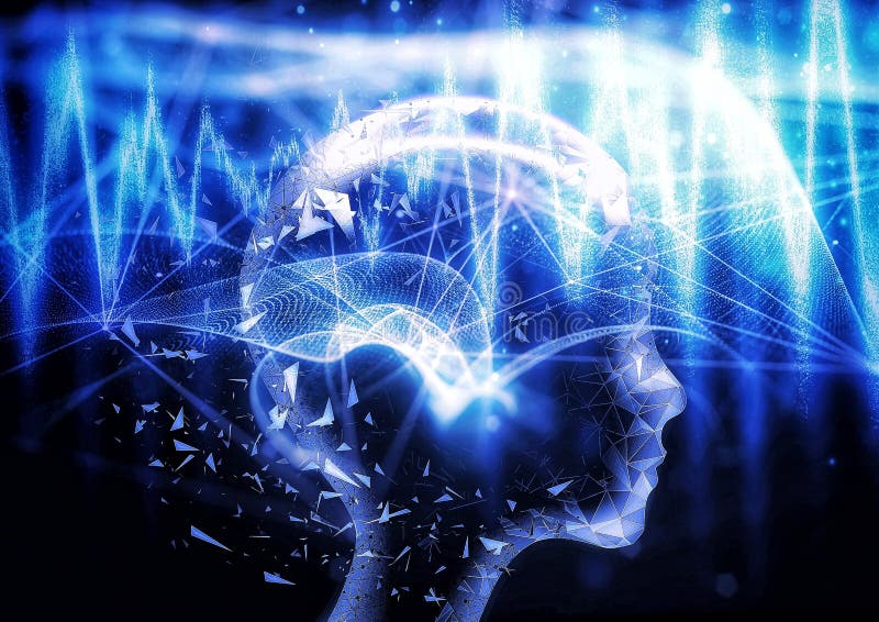 3d Illustration of Composite Light Effect on Abstract Humanoid Robot ...