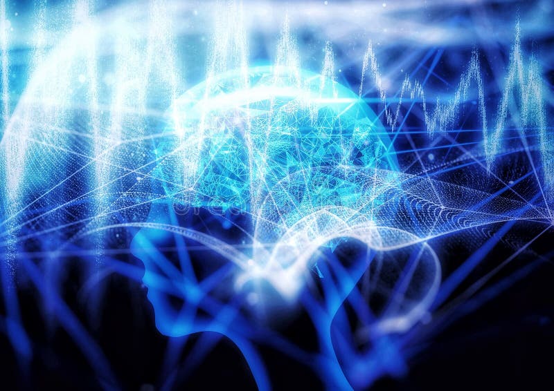 3d Illustration of Composite Light Effect on Abstract Humanoid Robot ...