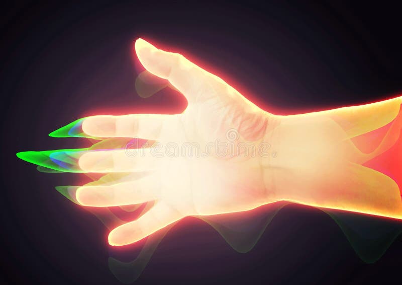 3d Illustration Combining Light Effects on Palm Silhouette Stock ...