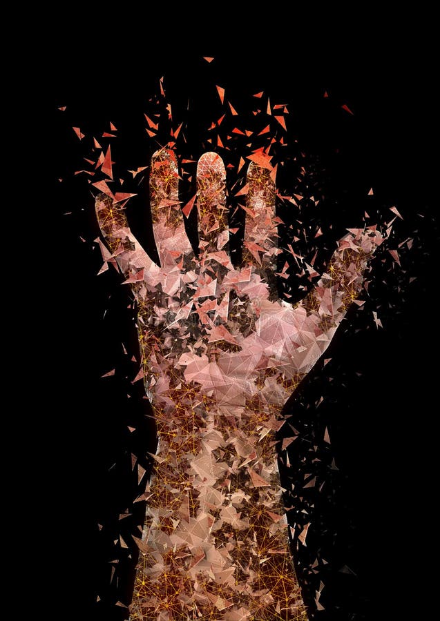 3d Illustration Synthesizing the Effect of an Explosion on the Gesture ...