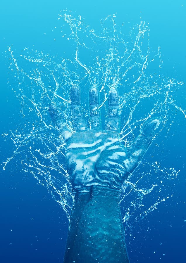 3d Illustration Compositing the Effect of Water on the Gesture of ...