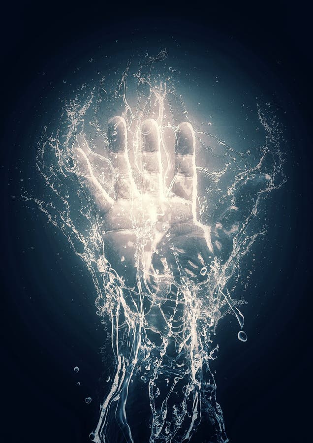 3d Illustration Compositing the Effect of Water on the Gesture of ...