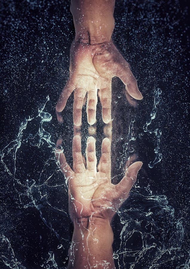 3d Illustration Compositing the Effect of Water on the Gesture of ...