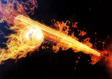 Baseball Bat Hit Flame Ball Stock Illustrations – 139 Baseball Bat Hit ...