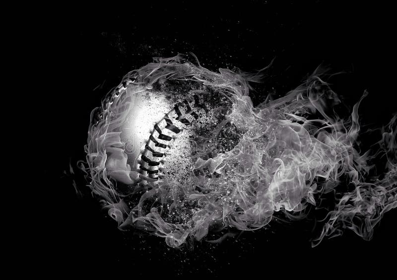 3d Illustration Compositing Flame Effect on Baseball Stock Illustration ...