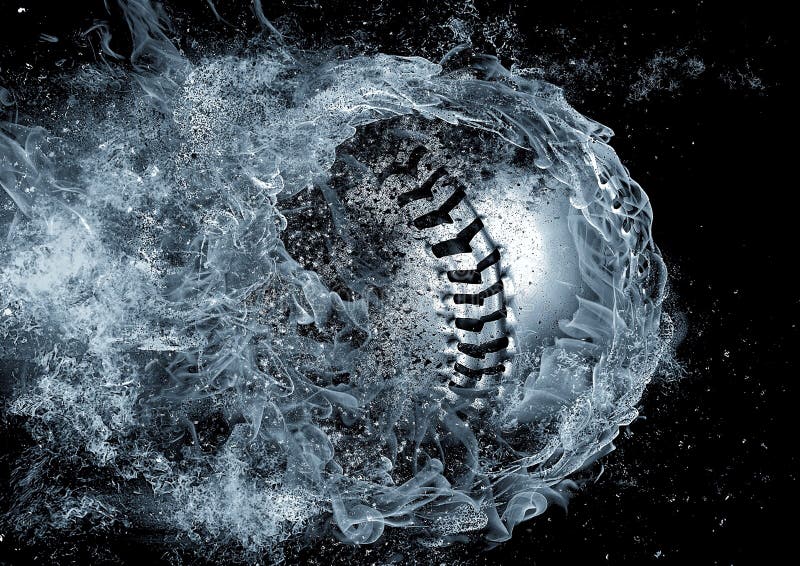 3d Illustration Compositing Flame Effect on Baseball Stock Illustration ...