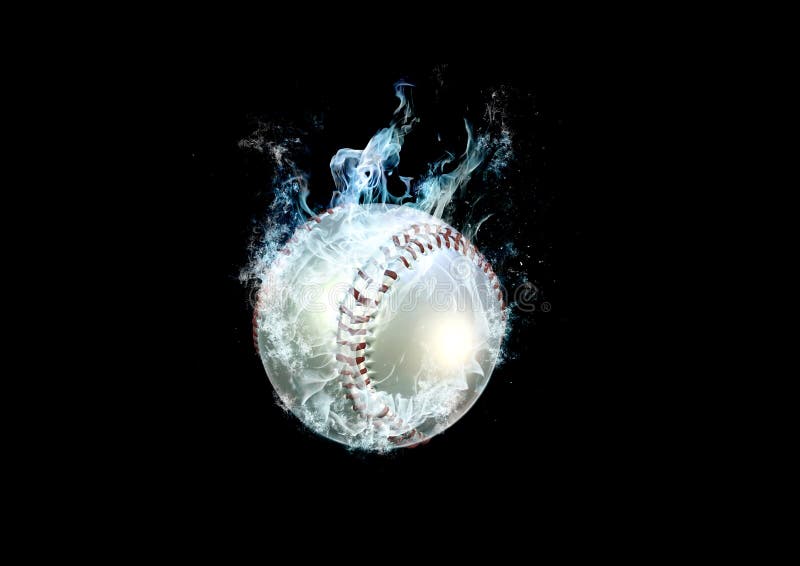 3d Illustration Compositing Flame Effect on Baseball Stock Illustration ...