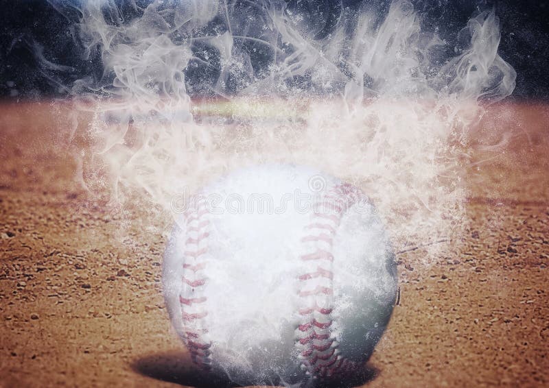 3d Illustration Compositing Flame Effect on Baseball Stock Illustration ...