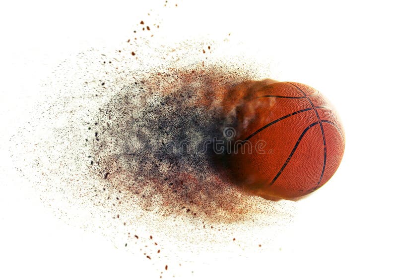 3d Illustration Compositing Fire Effect on Basketball Ball Stock ...