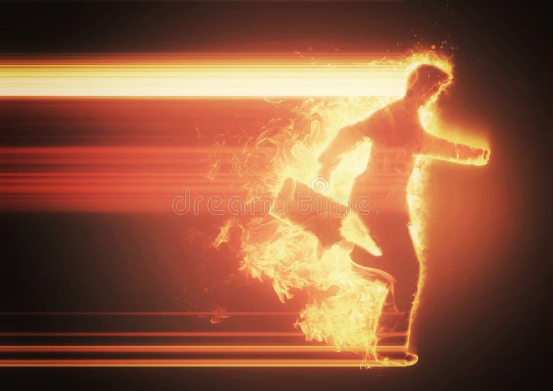 3d Illustration that Combines the Effect of Flames on the Silhouette of ...