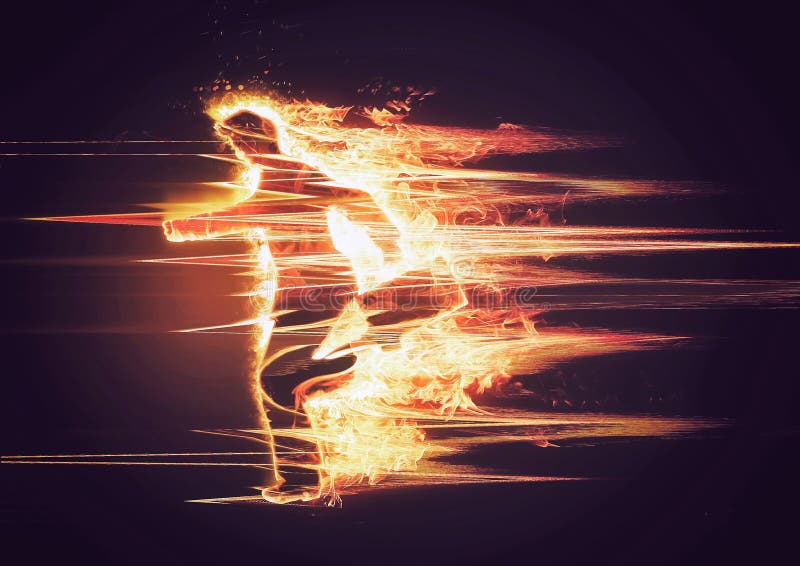 3d Illustration that Combines the Effect of Flames on the Silhouette of ...
