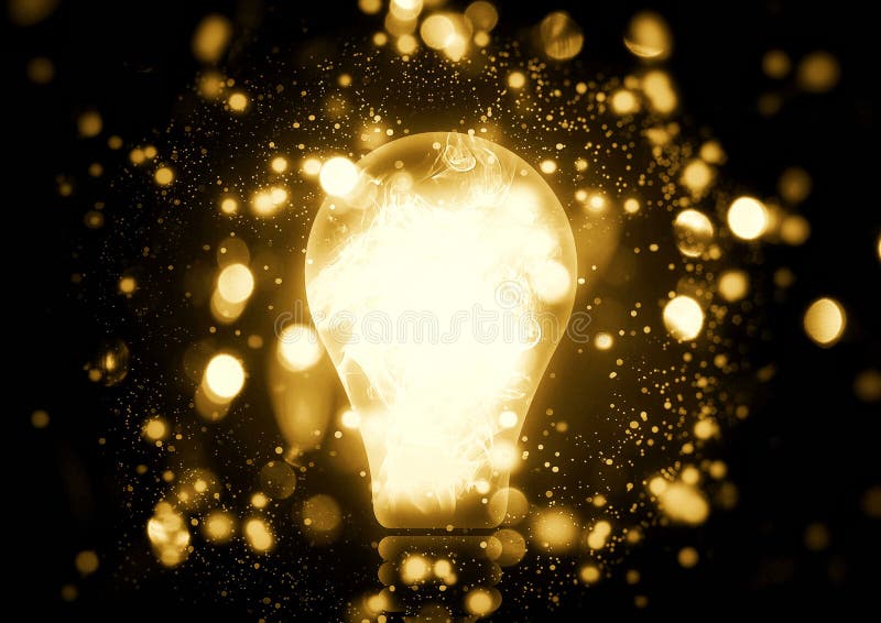 3d Illustration of a Light Bulb that Shines with the Concept of Science ...