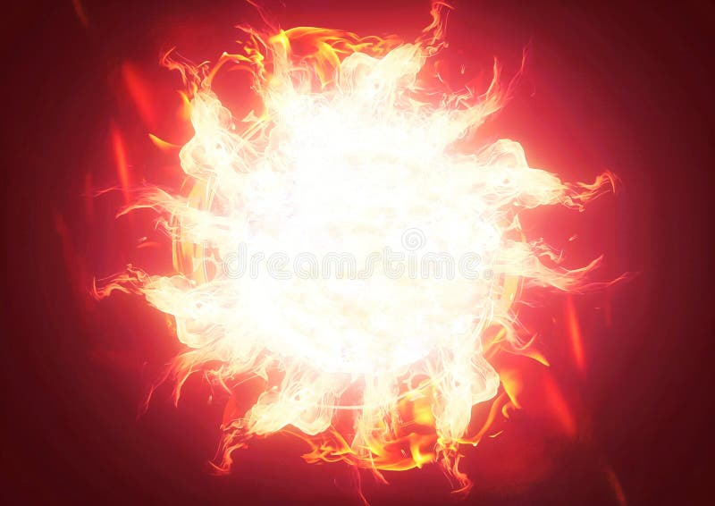 3d Illustration of Compositing Light Effect on Burning Fireball Stock ...