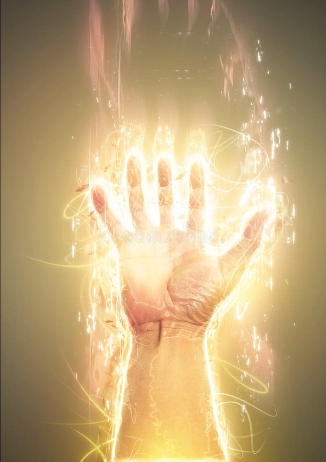 3d Illustration that Synthesizes the Light Effect on the Gesture of ...