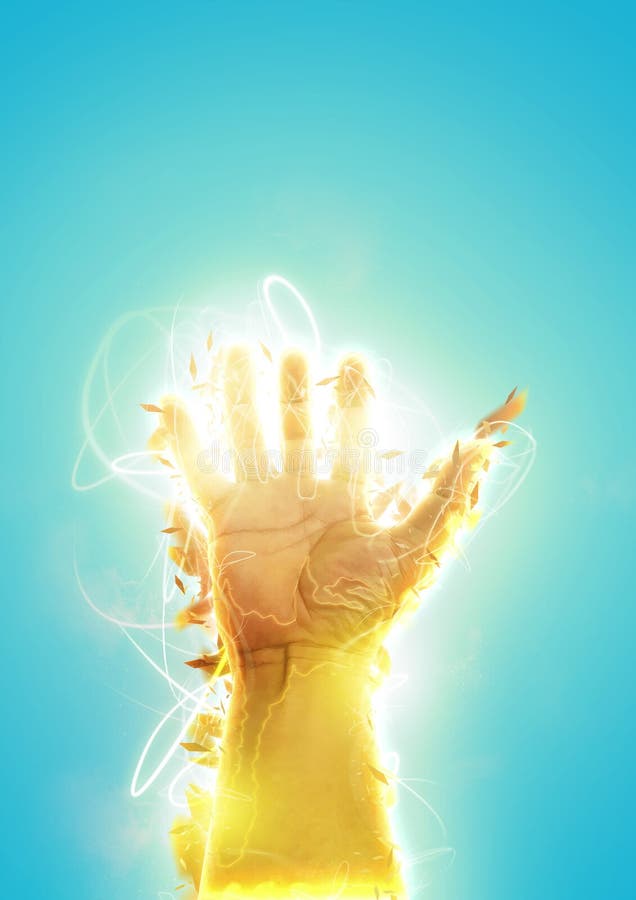 3d Illustration that Synthesizes the Light Effect on the Gesture of ...