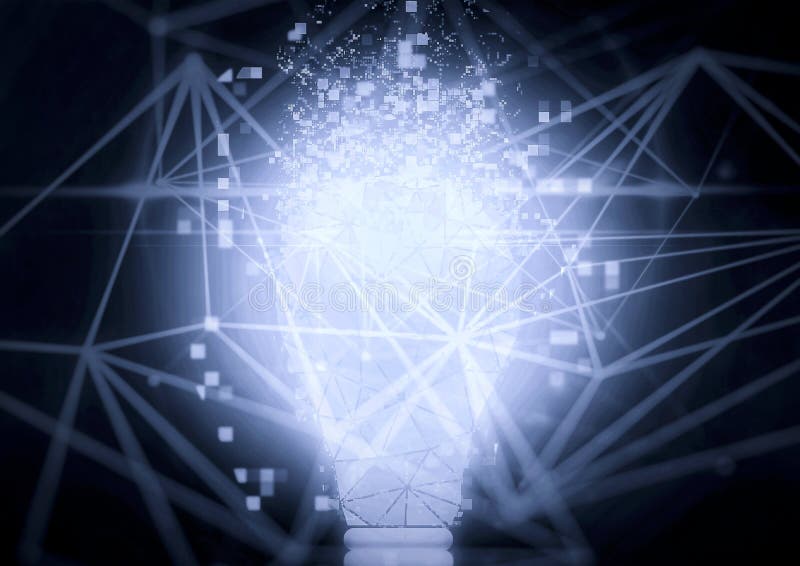 3d Illustration of a Light Bulb that Shines with the Concept of Science ...