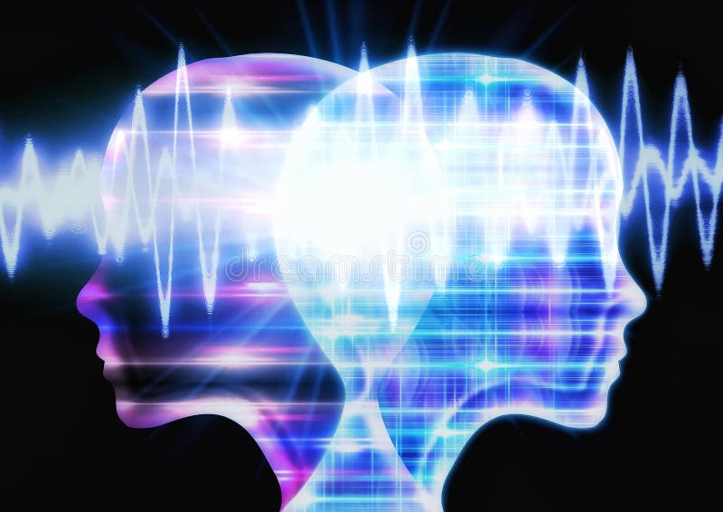 3d Illustration Composite of Abstract Humanoid Robot Profile with Light ...