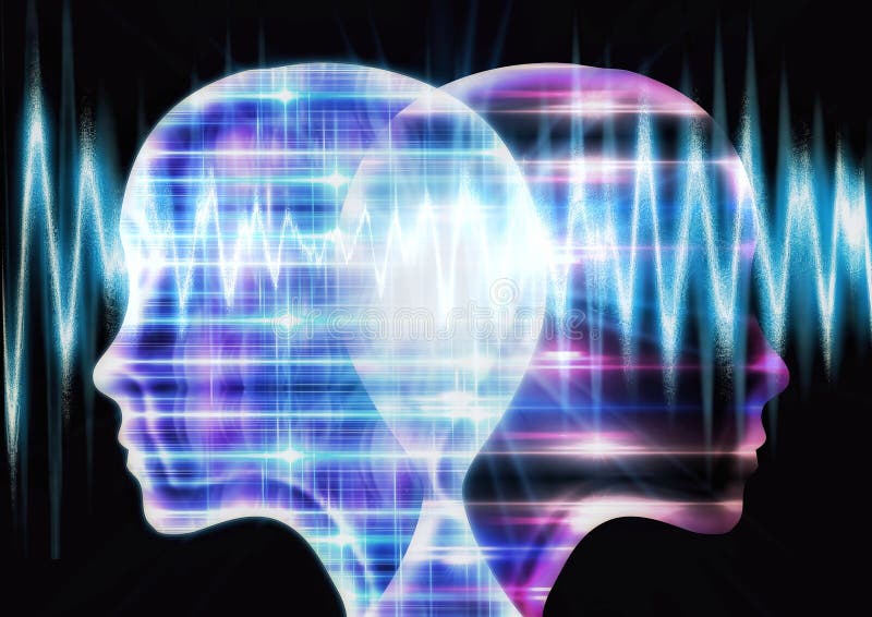 3d Illustration Composite of Abstract Humanoid Robot Profile with Light ...