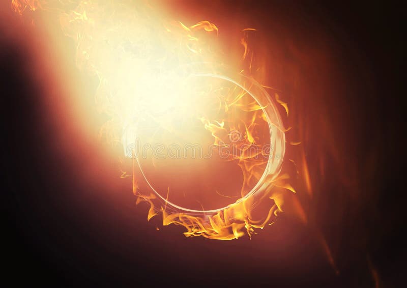 3d Illustration of Compositing Light Effects on a Burning Ring of Fire ...