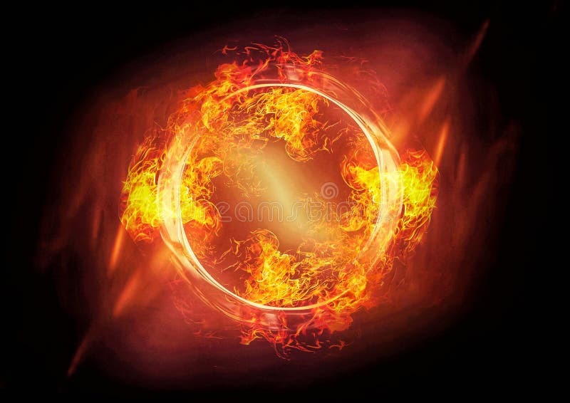 3d Illustration of Compositing Light Effects on a Burning Ring of Fire ...
