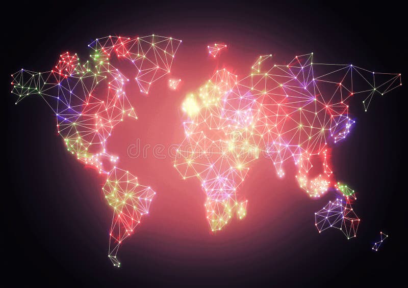 3d Illustration Compositing Light Effects on a Geometric Earth ...