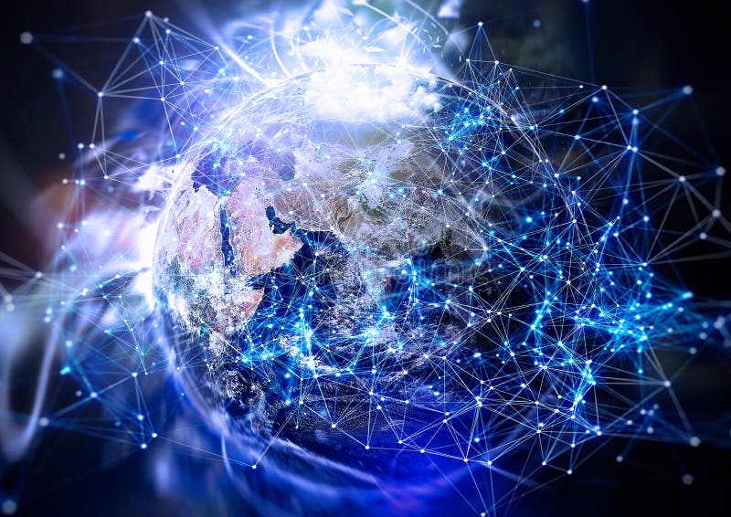 3d Illustration Compositing Light Effects on a Geometric Earth ...