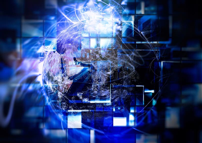 3d Illustration Compositing Light Effects on a Geometric Earth ...