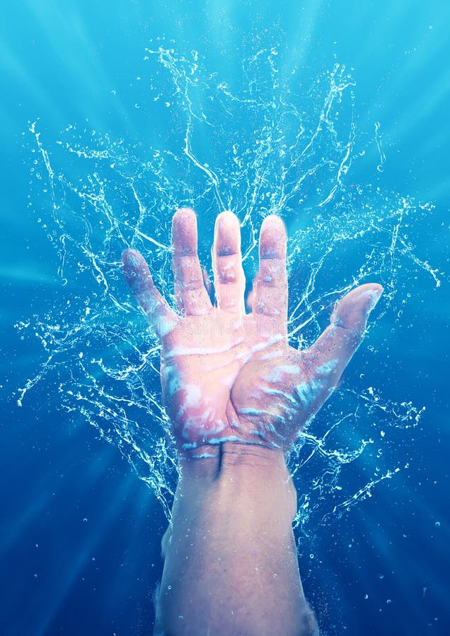 3d Illustration Compositing the Effect of Water on the Gesture of ...