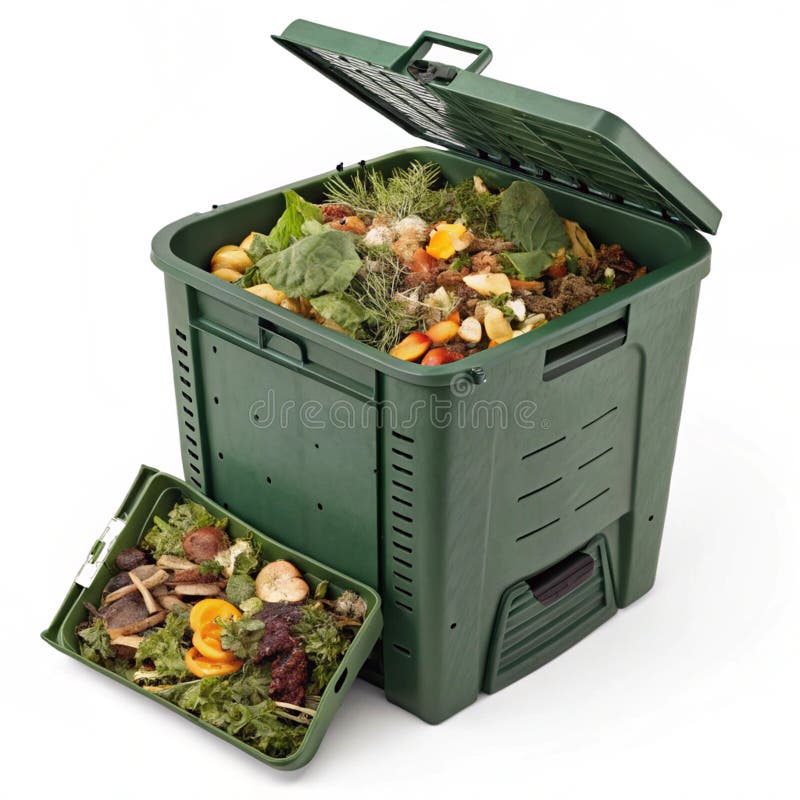 Composting 3D Illustration Isolated on White Background Stock ...