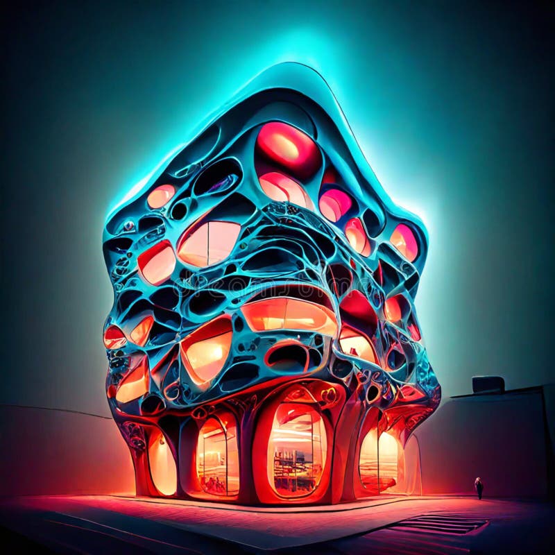 3d Illustration of a Computer-generated Image of an Alien House ...