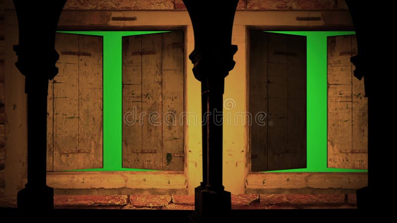 Computer Generated Open Windows on Green Screen Stock Illustration ...