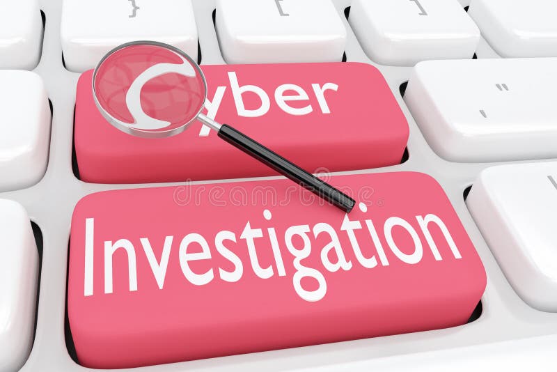 Cyber Investigation Concept Stock Illustration - Illustration of hacker ...