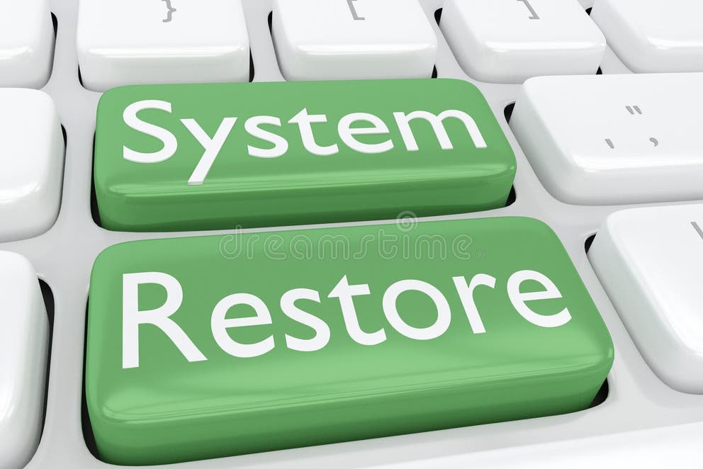 System Restore concept stock illustration. Illustration of button ...