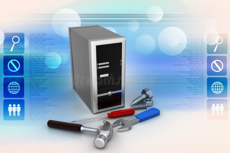 3d Illustration of Computer Repair Service Concept Stock Illustration ...