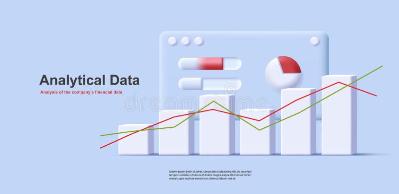 3d Illustration with Computer Screen with Graphics and Charts and Big ...