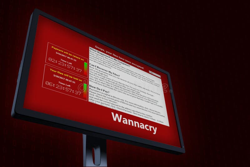 3d Illustration with Concept of Computer Virus Wannacry Stock ...
