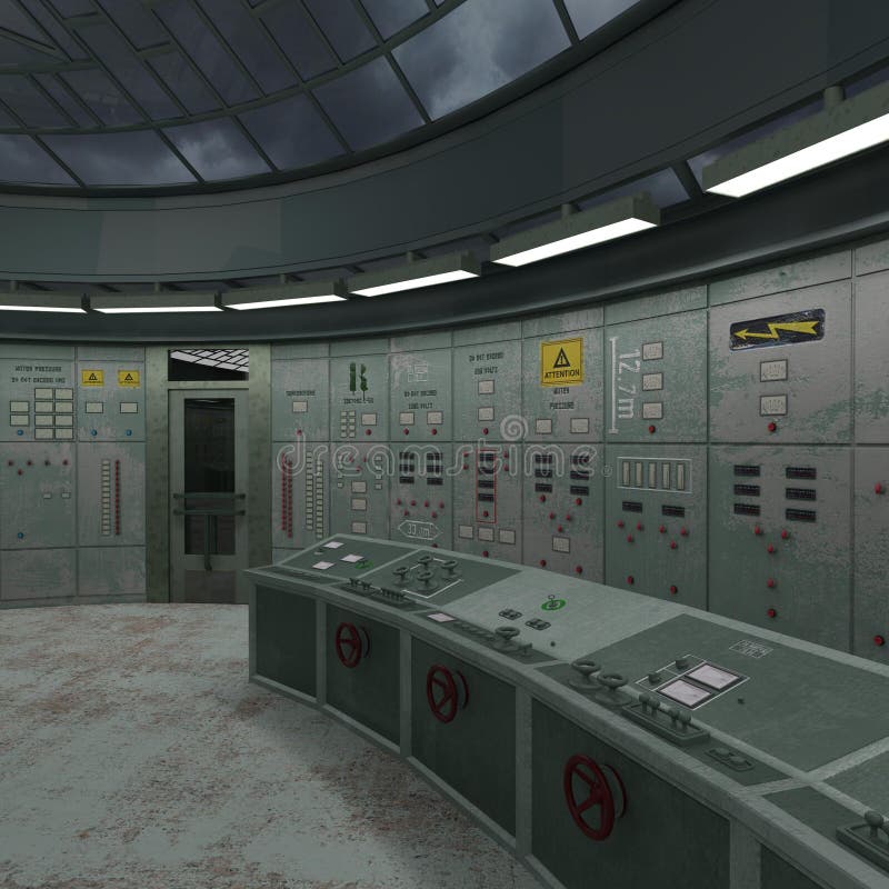 3D-illustration of the Control Room of an Power Plant Stock ...