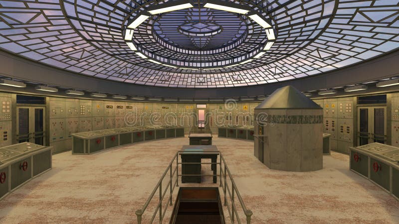 3D-illustration of the Control Room of an Power Plant Stock ...