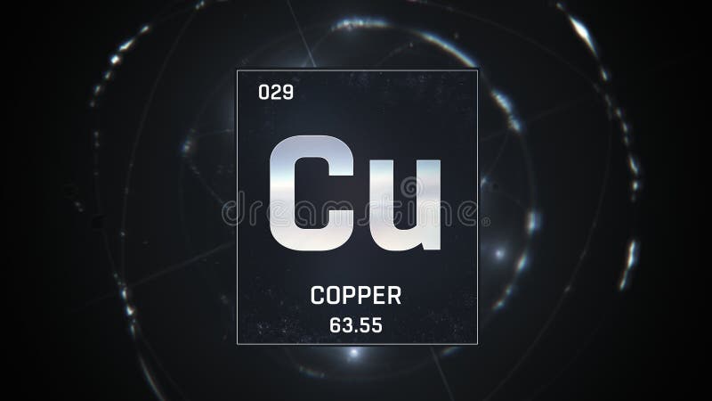 Copper As Element 29 of the Periodic Table 3D Illustration on Silver ...