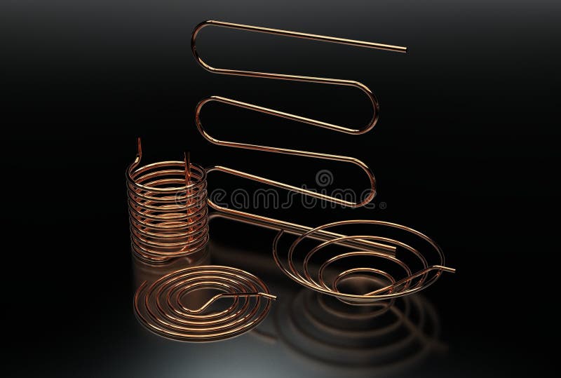 3d Illustration of Copper Pipe Coils Stock Illustration - Illustration ...