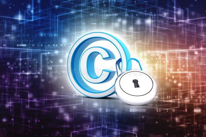 Copyright Protection Concept. 3d Render Stock Illustration ...