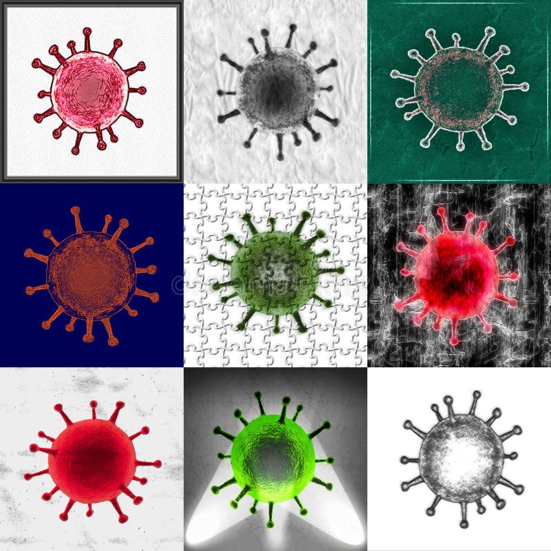 3D-Illustration of a Corona Virus Pattern in a Colorful Design Stock ...