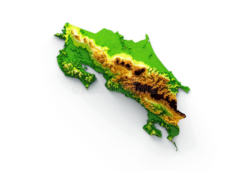 Costa Rica Topographic Map Stock Illustrations – 206 Costa Rica ...