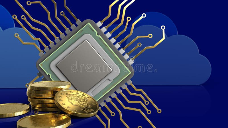 3d of cpu stock illustration. Illustration of circuit - 100879522