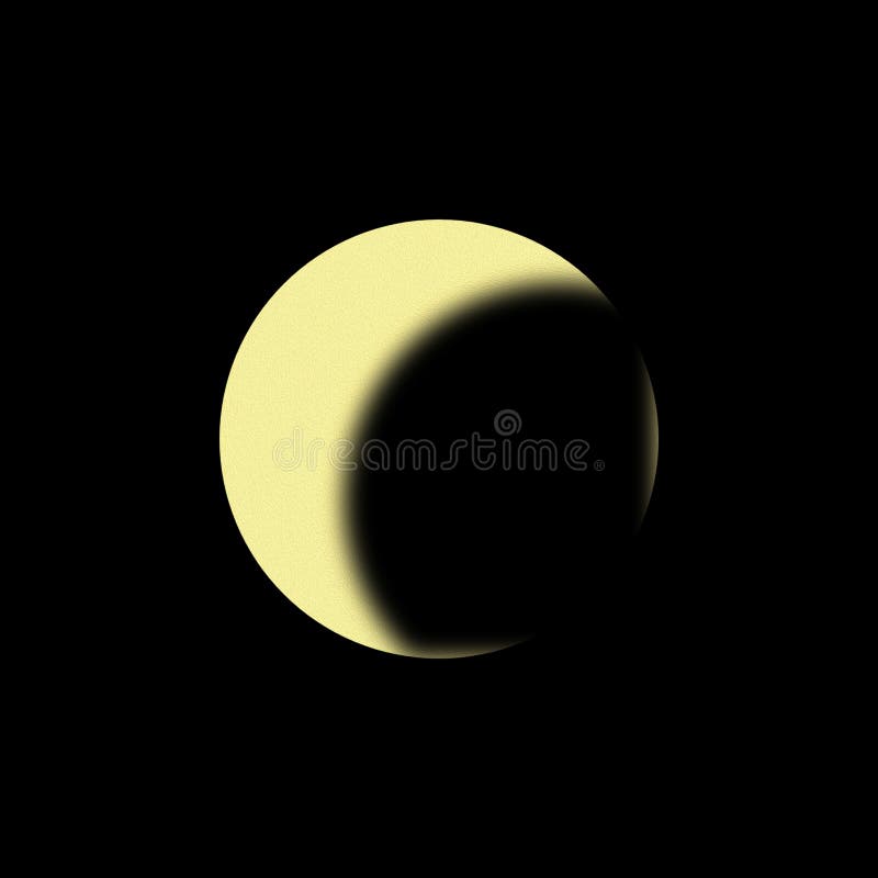 3D Illustration Crescent Moon on a Black Background Stock Illustration ...