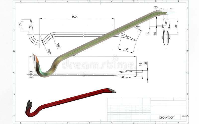 3D illustration of crowbar stock illustration. Illustration of crow ...