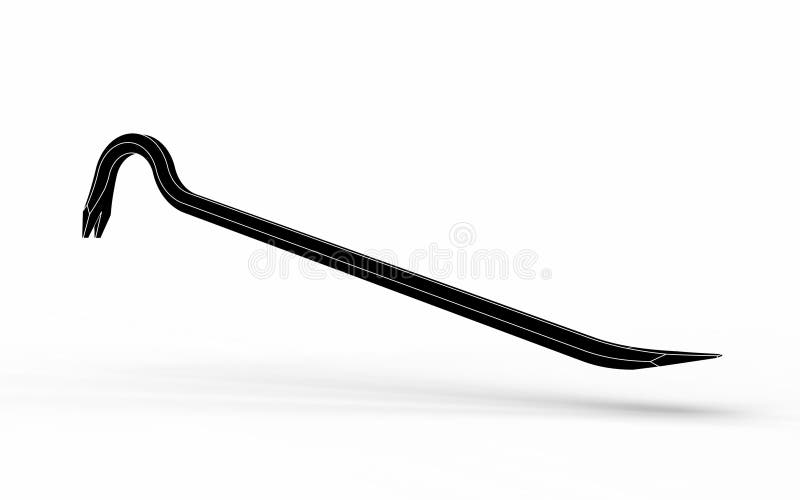 3d illustration of crowbar stock illustration. Illustration of steel ...