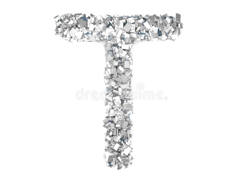 Crystal Letter - T stock illustration. Illustration of cube - 104912687