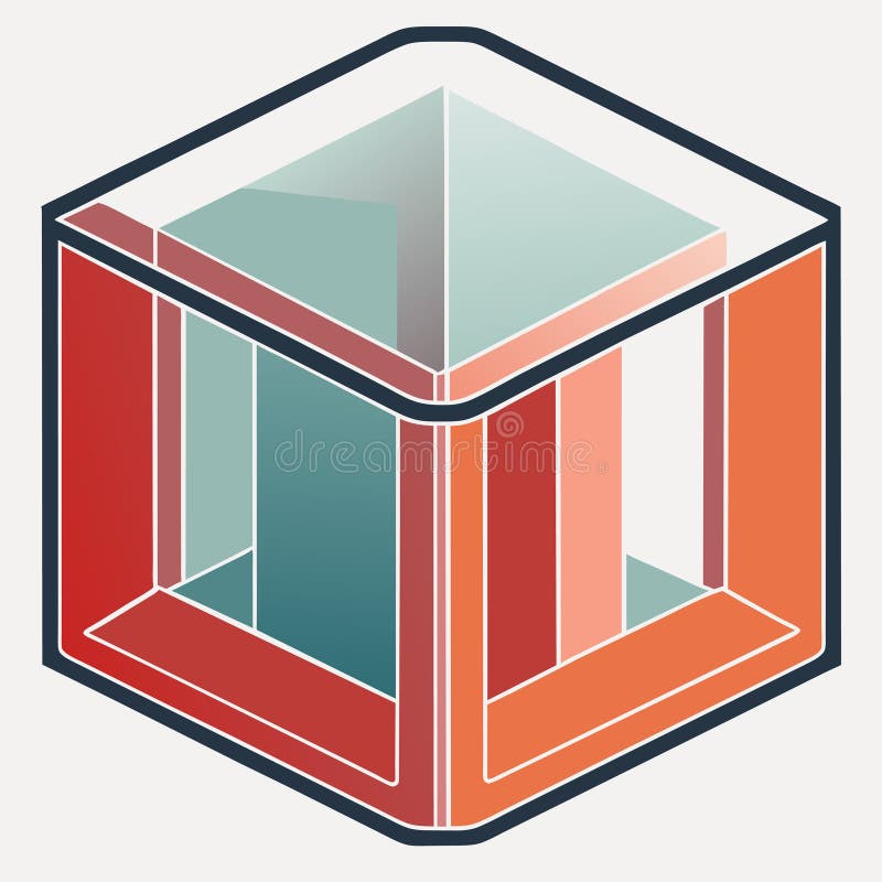 3d Illustration of a Cube with a Gradient in Red and Blue AI Generated ...